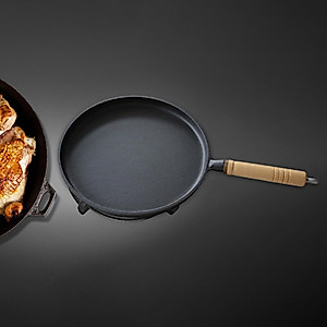 Cooking Omelette Pan Kitchen Breakfast Pan Multifunctional Steak Grill Pan Round Griddle Pans Cast Iron Frying Pan for Outdoor Party Kitchen, 22cm