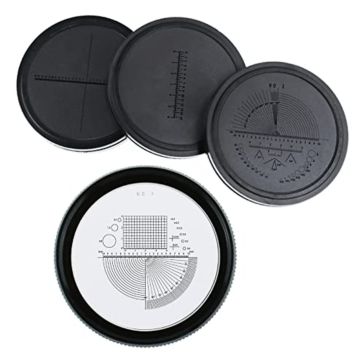 Scale Loupe Magnifier 10X Magnification with 4 Glass Scale Charts, 8 LED Lights 25mm Field of View Jewelry Magnifying Tools