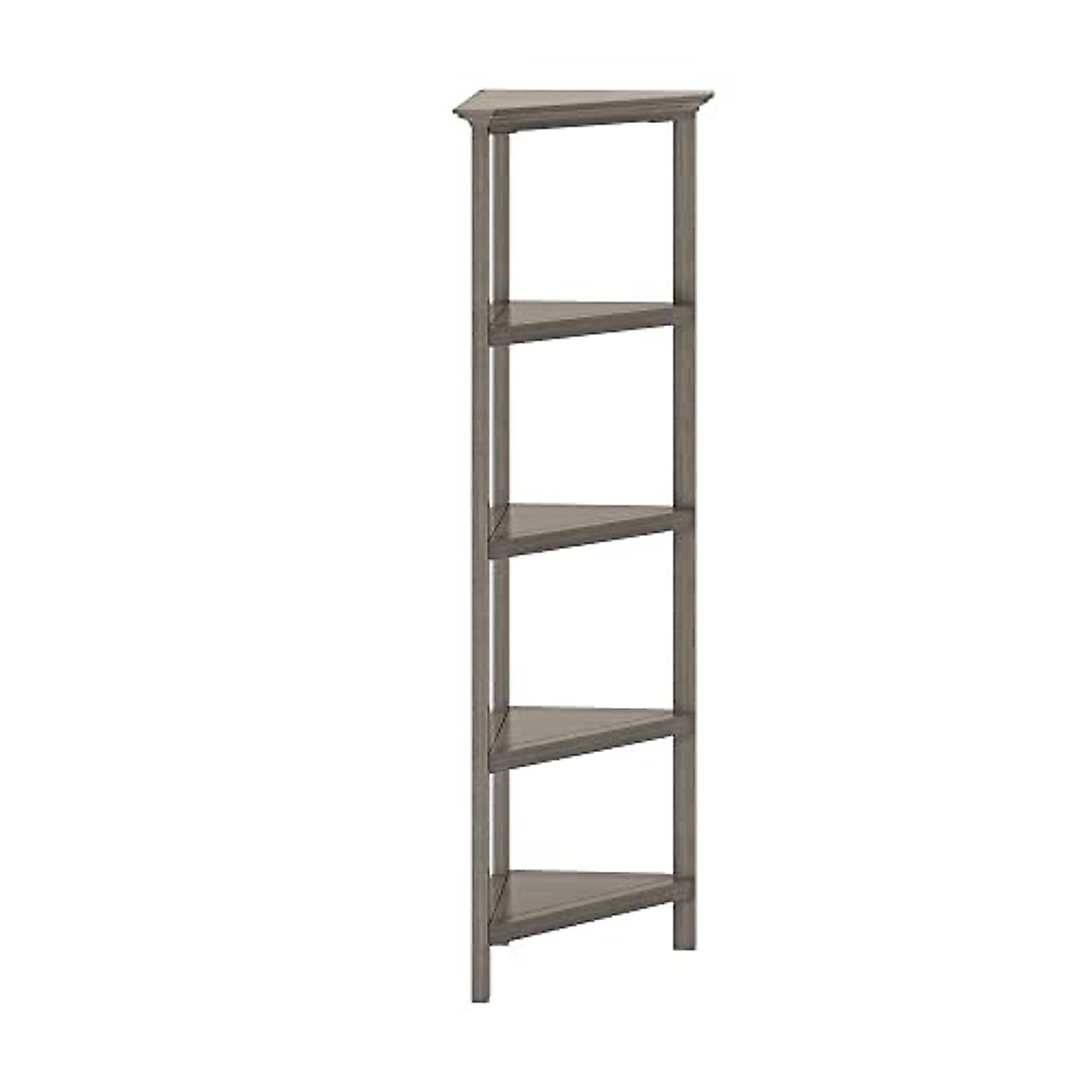NewRidge Home Goods NewRidge Home Bookcase Bookshelf, Corner, WASHED GREY
