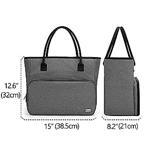 YARWO Knitting Crochet Bag, Yarn Storage Tote Bag for WIP Projects, Yarn Skeins, Crochet Hooks and Knitting Needles, Gray (Bag Only, Patent Pending)