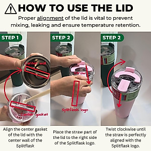 2-in-1 Hot & Cold Vacuum Insulated 30oz Tumblers, Stainless Steel Dual Chamber, Leak-Proof, BPA-Free, Fits Cup Holder, Travel Coffee Mug, Split Cup, 2 Drink, 2 Sides, Coffee & Water (Sandy Silver)