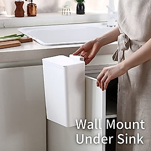 JOE & LEAH Hanging Compost Bin Trash Can - Garbage Compost Bin for Kitchen Cabinet Door Mounted Under Sink RV Bathroom (Ivory)