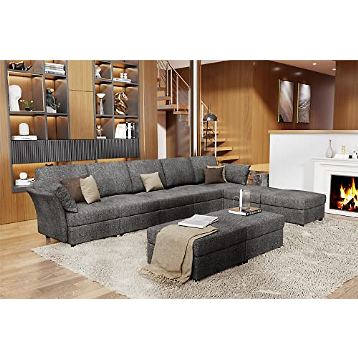 AMERLIFE Sectional Sofa- Modular Sectional Couch, Middle Seat(Dark Grey)