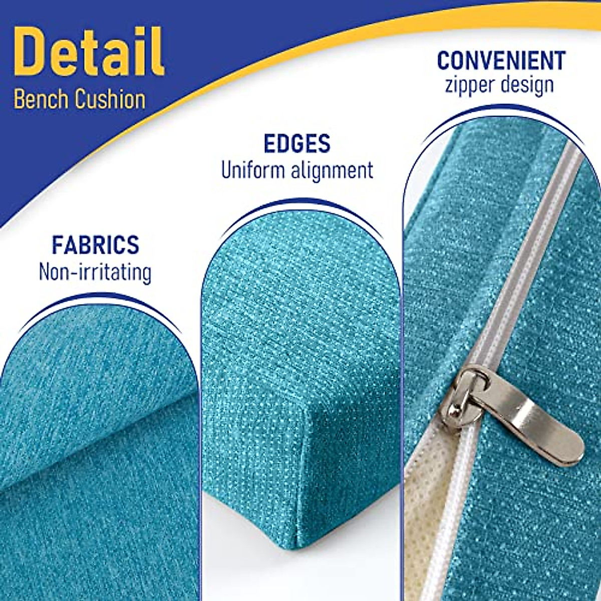 ROFIELTY Bench Cushion 30 inch, Soft Comfortable Bench Cushions for Indoor Furniture, Durable Stain Resistant Outdoor/Indoor Bench Seat Cushion, Window seat Cushions (30x14x2.5, Blue)