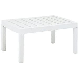 ZQQLVOO Patio Side Table Weather Resistant Plastic Tea Table Outdoor Coffee Bistro Table for Garden Balcony Yard Porch Patio Lawn 30.7"x21.7"x15"
