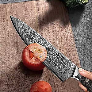 VENZELL Damascus Chef Knife 8 inch Kitchen Knife Premium Ergonomic Handle Cooking Knifewith Gift Box