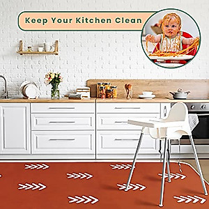 60" Boho Splat Mat Waterproof Washable w/Carrying Case | Baby Splat Mat for Under High Chair for Meals | High Chair Mat for Floor | Splash Mat for Under High Chair for Crafts | High Chair Floor Mat