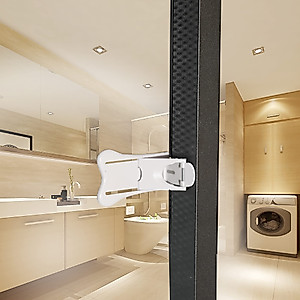 HYEXD Sliding Glass Door Lock Child Proof 2 Pieces Windows Locks Security Baby Safety Closets Patio Door Lock White Thin