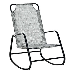 JHUS Garden Rocking Chair, Outdoor Indoor Sling Rocker for Patio Balcony Porch, Cream Padro Chair Rocking Chair Rocker Chair Rocker Camp Chair Rocker Recliner Rocking Camp Chair Rocking Chairs