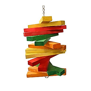Tropical Rainbow - Large Parrot Toy Featuring Colorful Wood Pieces