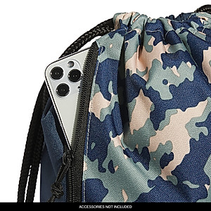 adidas Classic 3s 2.0 Sackpack, Essential Camo Crew Navy-Silver Green/Crew Navy, One Size