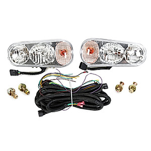 ECOTRIC  Universal Halogen Snow Plow Lights Kit Compatible with Boss Western Meyer Blizzard Curtis Snowdog