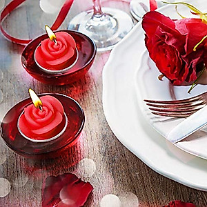 TURNMEON 12 Pack Red Rose Tealight Candles Valentines Day Decorations Rose Flower Candles for Valentine's Day Decoration Home Party Spa Indoor Outdoor Valentines Gift for Her Girlfriend Wife