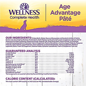 Wellness Complete Health Natural Wet Canned Dog Food, Senior Chicken & Sweet Potato, 12.5-Ounce Can (Pack of 12)