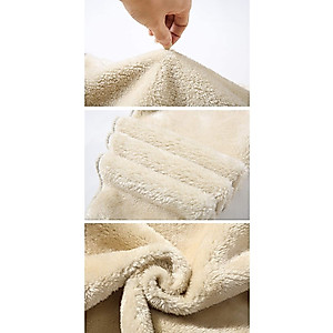 Gihuo Men's Crewneck Sweatshirt Winter Warm Sherpa Lined Pullover Fleece Top Heavyweight Loungewear Sweatshirt (Black, Large)