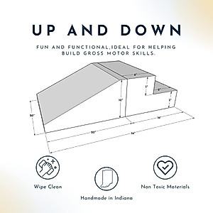 Foamnasium Up and Down Set, Indoor Foam Playset, 2 Piece Soft Toddler and Active Kids Play Foam Climber for Balancing, Crawling, Climbing, Sliding and Jumping, Made in The US, Mint/Gull Gray