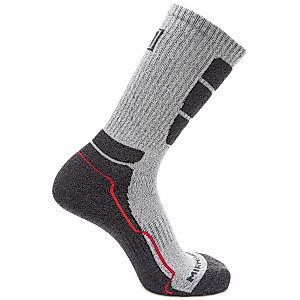 MIRMARU Men's 5 Pairs Hiking Outdoor Trail Running Trekking Moisture Wicking Cushion Crew Socks (M222-LARGE)