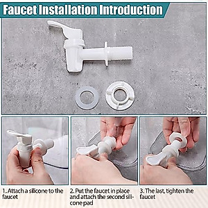 Dandat 2 Pcs 67.6 oz Laundry Detergent Dispenser with Faucet Beverage Refrigerated Bucket Laundry Soap Containers Liquid Detergent Holder with Labels Fabric Softener Container (Grey)