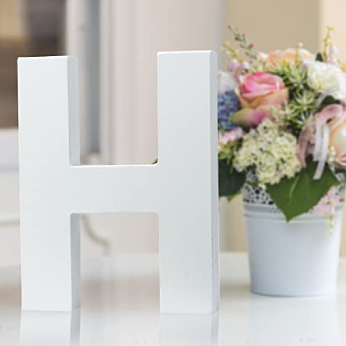 Multiple Sizes Decorative Free-Standing Alphabet Letters for Children Kids Bedroom Wedding Birthday Party Home Decor (H, 8inch / 20.32cm)