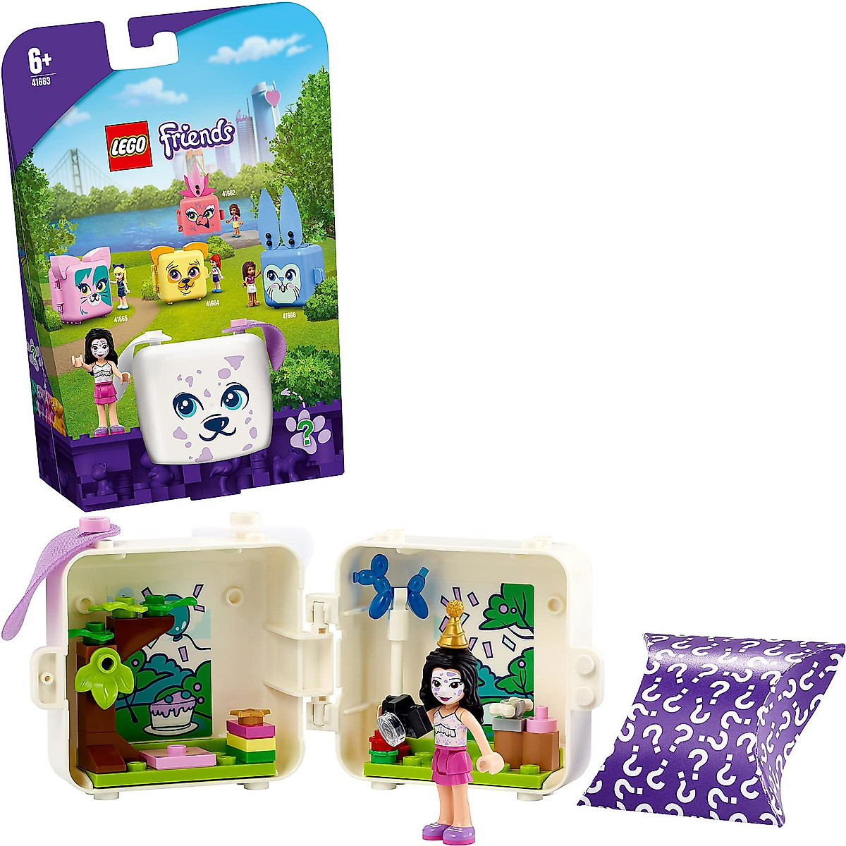 LEGO Friends Emma’s Dalmatian Cube 41663 Building Kit; Puppy Toy Creative Gift for Kids Comes with an Emma Mini-Doll Toy, New 2021 (41 Pieces)