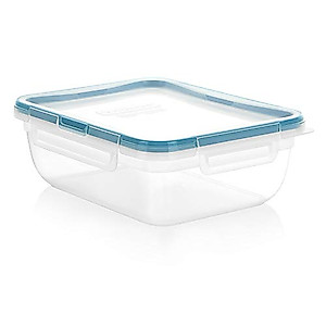 Snapware Total Solution 6-Pc Plastic Food Storage Containers Set with Lids, 8.5-Cup Rectangle Meal Prep Container, Non-Toxic, BPA-Free with 4 Locking Tabs, Microwave, Dishwasher, and Freezer Safe