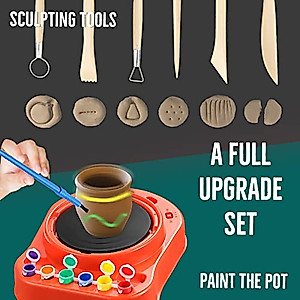 Innorock Pottery Wheel for Kid - Spin and Sculpt Pottery Wheel Toys & Arts and Crafts for Kids Ages 8-12 Girls Boys with Pottery Tools & Art Set, Complete Pottery Kit for Kids Ages 8 9 10 11 12