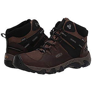KEEN mens Steens Mid Height Leather Waterproof Hiking Boot, Canteen/Black, 11.5 US