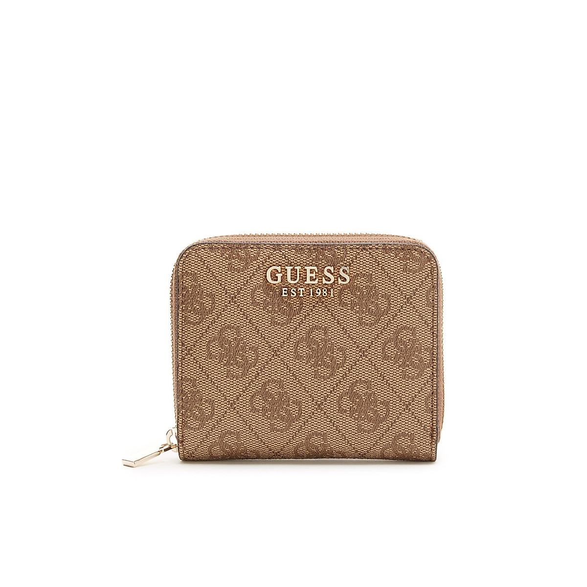 GUESS Laurel Small Zip Around Wallet, Latte Logo