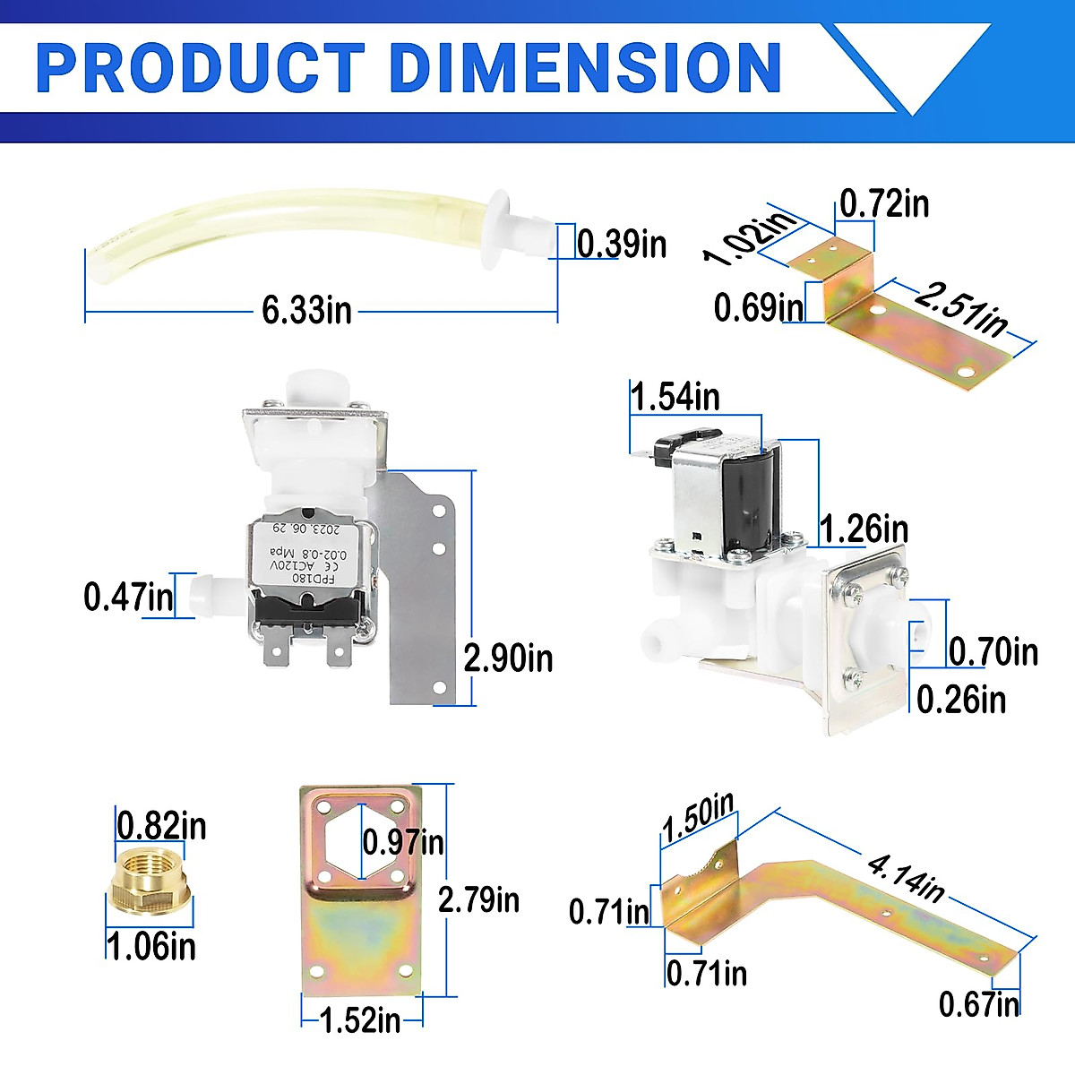 Replace for Manitowoc 000009123 Ice Machine Water Inlet Valve,120V 60Hz 5W fit for I, IB ,IR ,S , SD, JC, QR, SD and K Series ice Machines 000008483 33129026 IH9123.