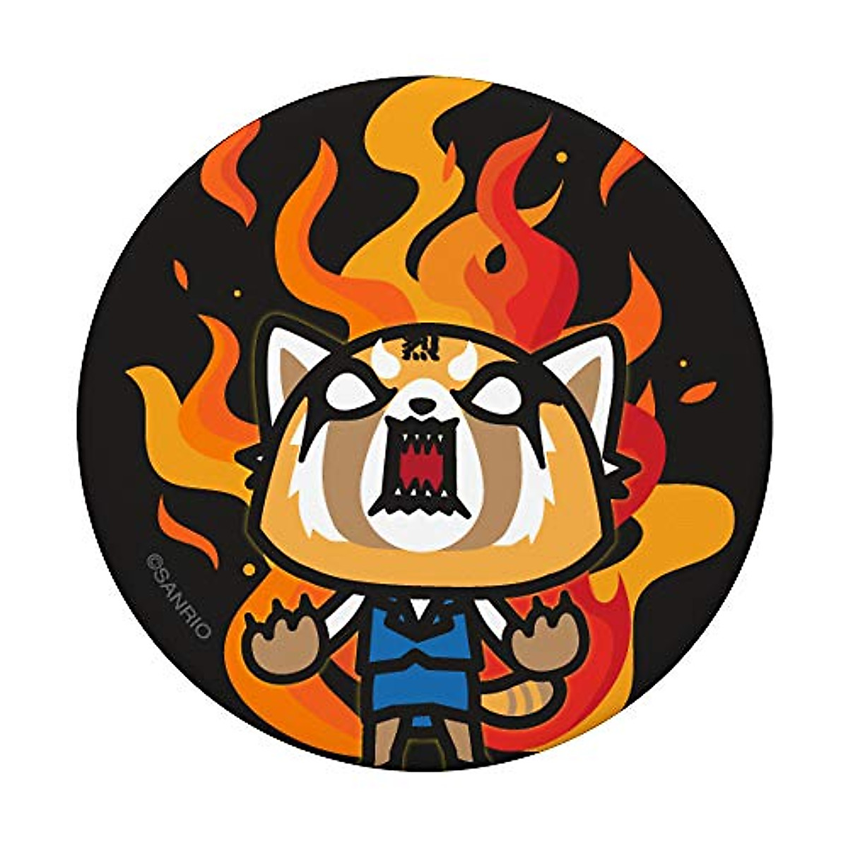 Aggretsuko Flaming Rage PopSockets PopGrip: Swappable Grip for Phones & Tablets