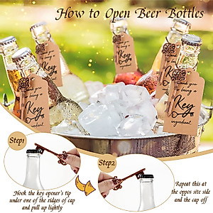 Sawysine 50 Set Key Bottle Openers Skeleton Key Valentine's Day Favors with Escort Card Tag and Key Chains, Love Heart Laser Cut Candy Boxes and White Organza Bags Rustic Decoration