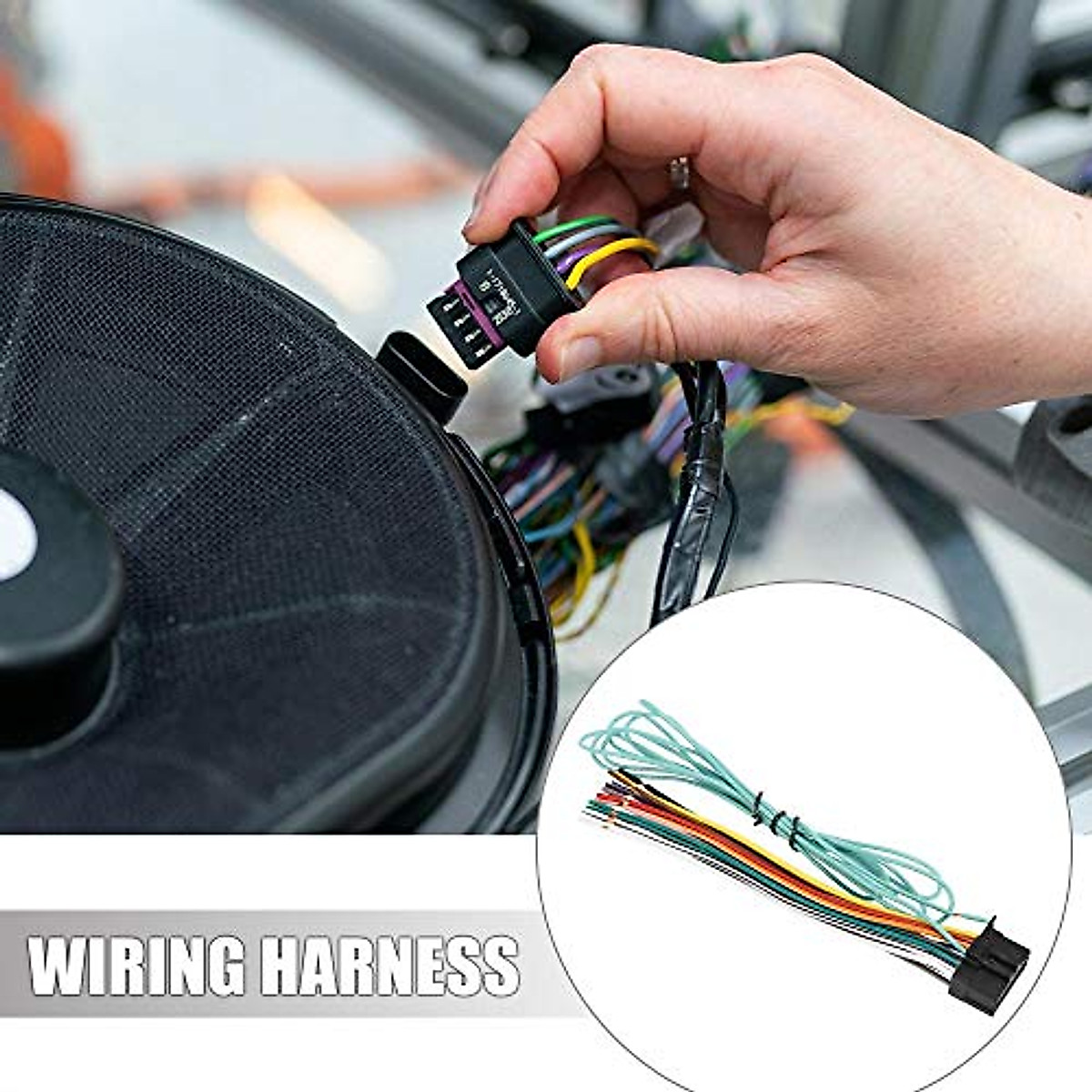 X AUTOHAUX Car Stereo CD Player Wiring Harness Wire Radio Adapter Install Plug 16 Pins for Pioneer