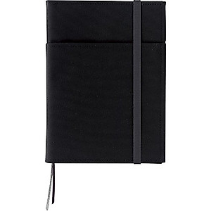 Kokuyo Systemic Cover Notebook, with One A5 (5.8" X 8.3"), B 6mm Ruled, 28 Lines, 50 Sheets, Twin Ring Edge Title Notebook, Black, Japan Import (NO-685B-D)