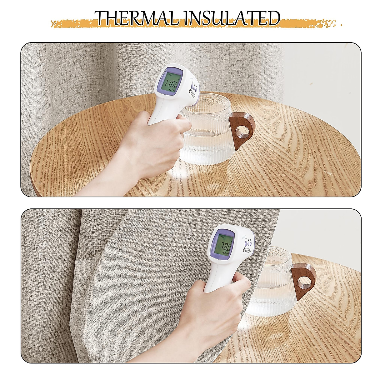 StangH 100% Blackout Curtains for Bedroom, Natural Linen Beige Curtains 84 inches Long Solid Thermal Insulated Farmhouse Drapes for Living Room Sliding Glass Door Nursery, W52xL84, 2 Panels