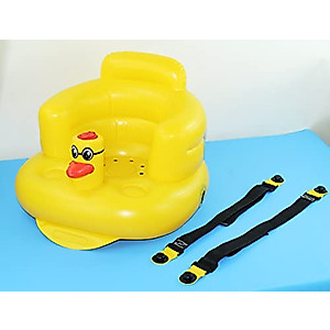 Baby Inflatable Seat for Babies 3-36 Months, Built in Air Pump Infant Back Support Sofa, Infant Support Seat Toddler Chair for Sitting Up, Baby Shower Chair Floor Seater Gifts (Yellow Duck)