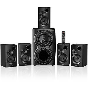 Bobtot Surround Sound Systems 1400 Watts Peak Power Home Theater Speakers - 12" Subwoofer Strong Bass 5.1 Wired Loud Stereo Audio System with Bluetooth HDMI ARC Optical Input for TV