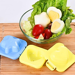 6 Pcs Cartoon Cute Boil Egg Mold, Egg Sushi Rice Mould Plastic Cake Chocolate Mold With Rabbit Bear Fish Car Star Love Heart Shape Decorating Fondant Cake Cookery Molds