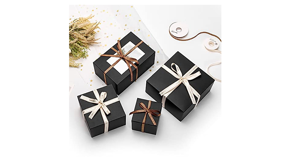 Mcfleet Black Gift Boxes 10 Pack for Groomsmen & Gifts