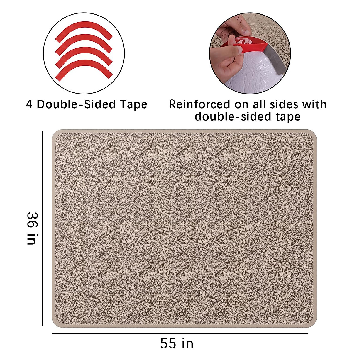 Office Hardwood Floor Chair Mat - Desk Chair Mat, Gaming Chair Mat, Desk Chair Floor Mat, Large Protector Rug for Hard Wood & Tile Floor, NOT for Carpets, 36" X 55" Light Grey