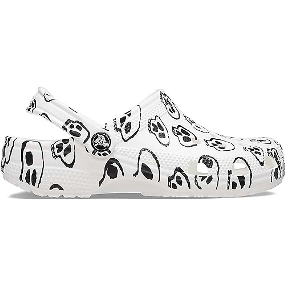 Crocs Unisex Classic Graphic Clogs, White/Black, Numeric_11 US Men