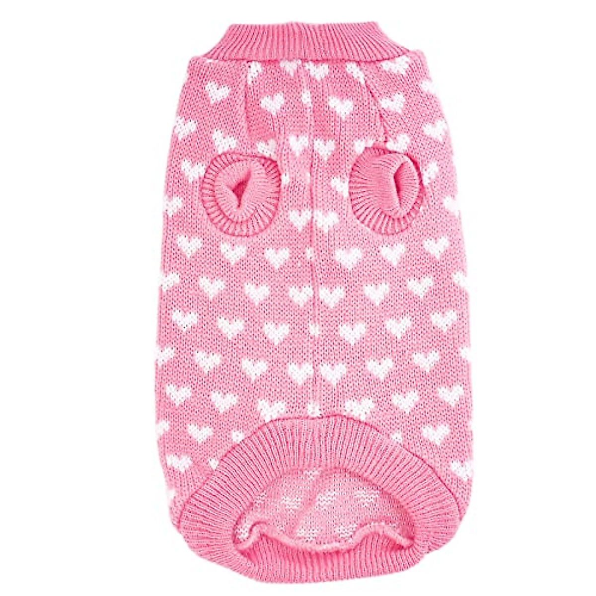 HonpraD Dog Sweater Plaid Winter Clothes Cat Pet Sweater Cute Heart Pattern Dog Clothes Pet Supplies Winter Girl