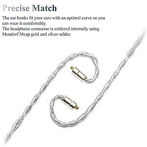 MMCX Cable IER 6N Single Crystal Silver MMCX Cable 3.5mm Braid Earphone Cable for SE846 SE535 SE215 FX850 ATLAS XBA-A3 FX1200 UE900S F9 FA1FA7 MKII DK4001 IT00 Replacement Cable (3.5mm Plug)