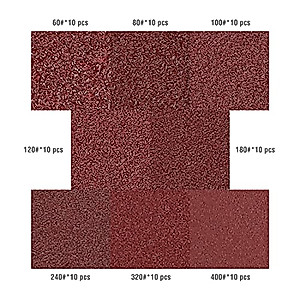 WORKPRO 80-Piece Sanding Disc Set，5-Inch 8-Hole Hook and Loop Sanding Discs, 60/80/100/120/180/240/320/400 Assorted Grits Sandpaper for Random Orbital Sander, W124097A