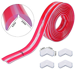 Mity rain Baby Proofing Edge Protector with 4PCS Corner Guards, Clear Pre-Tape Adhesive Baby Proof Corners and Edges, Corner Protector for Desk Tables Cabinets Furniture Bumpers (6.6ft)