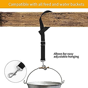 Cotton Horse Bucket Strap Hangers - 4 Pcs Adjustable 28" to 50" Length, Horse Goat Suppliers for Hay Nets, Water Buckets,Barn Hanging, Outdoor Feeders and Heavy Duty Horse Water Feed