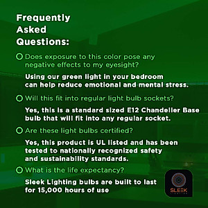 SLEEKLIGHTING 5Watt E12 LED Filament Candelabra Green Light Bulb, (60W Incandescent Replacement) Chandelier Torpedo Tip, Clear Glass Cover E12 Base 4 Pack