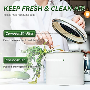 Compost Bin Filter, 6.7 inch Charcoal Filters for Kitchen Compost Bucket Home Countertop Compost Pail Relpacement Filter, 12-Pack