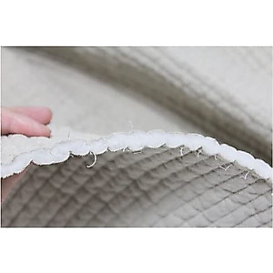 Soft Double Sided Bio Washing Linen Quilted Fabric by The Yard Solid 51" Wide BH (Linen 12mm) Half-Finished Product Made in South Korea