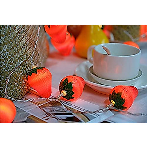 SDOUBLEM 20LED Fruit Strawberry String Lights Battery Powered Indoor Outdoor Lighting Lamp for Wedding Home Birthday Garden Yard Patio Party Decorations