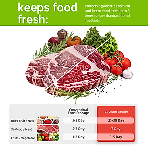 FDLQEOR Food Vacuum Sealer Machine, 80kPa Strong Suction, One-Touch Automatic Operation, 10 Vacuum Seal Bags, Dry & Moist Food Modes with Led Indicator Lights, Compact Design,White